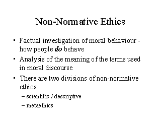 Non-Normative Ethics